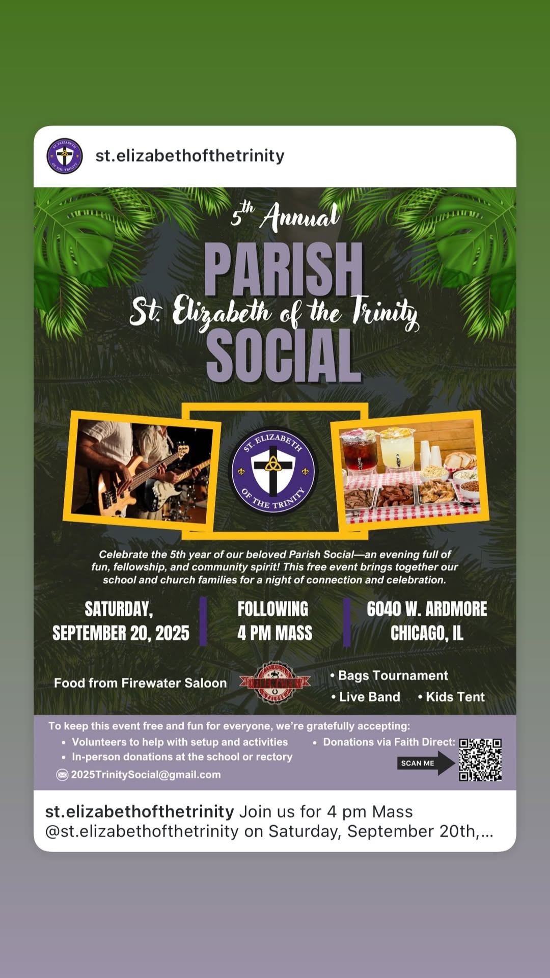2025 Parish Social – September 20 – St. Elizabeth of The Trinity